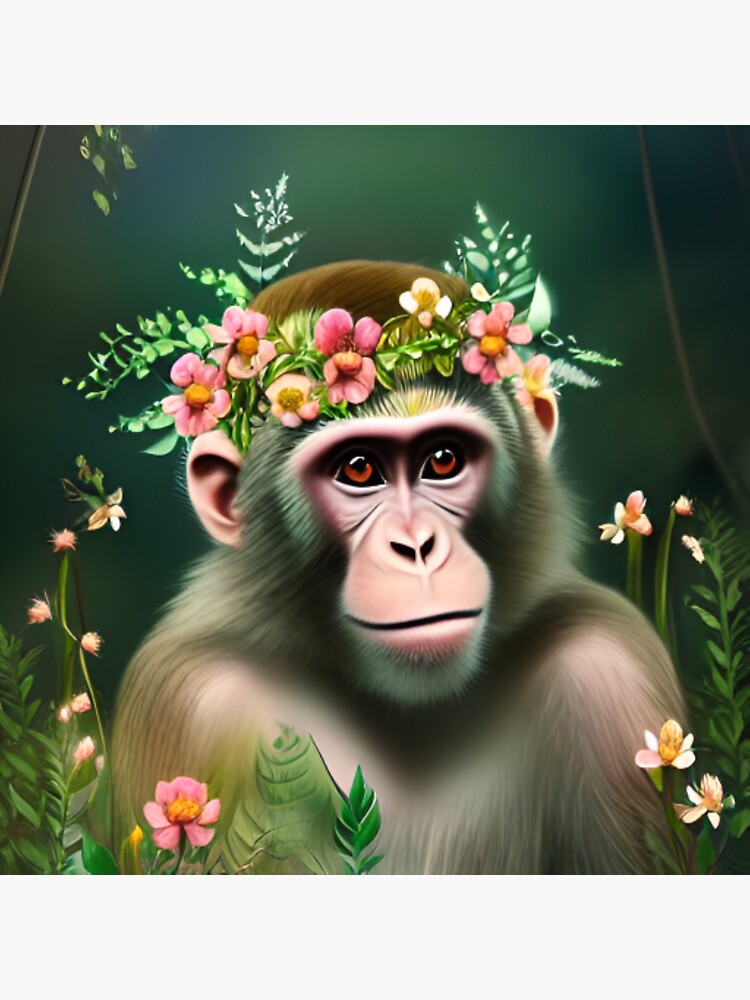 "Adorable Monkey Fantasy Art" Poster for Sale by FantastiqueArt | Redbubble
