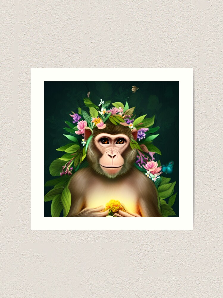 "Cute Monkey Fantasy Art" Art Print for Sale by FantastiqueArt | Redbubble