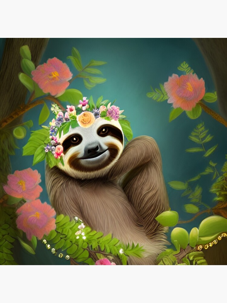 "Cute Sloth Fantasy Art" Poster for Sale by FantastiqueArt | Redbubble