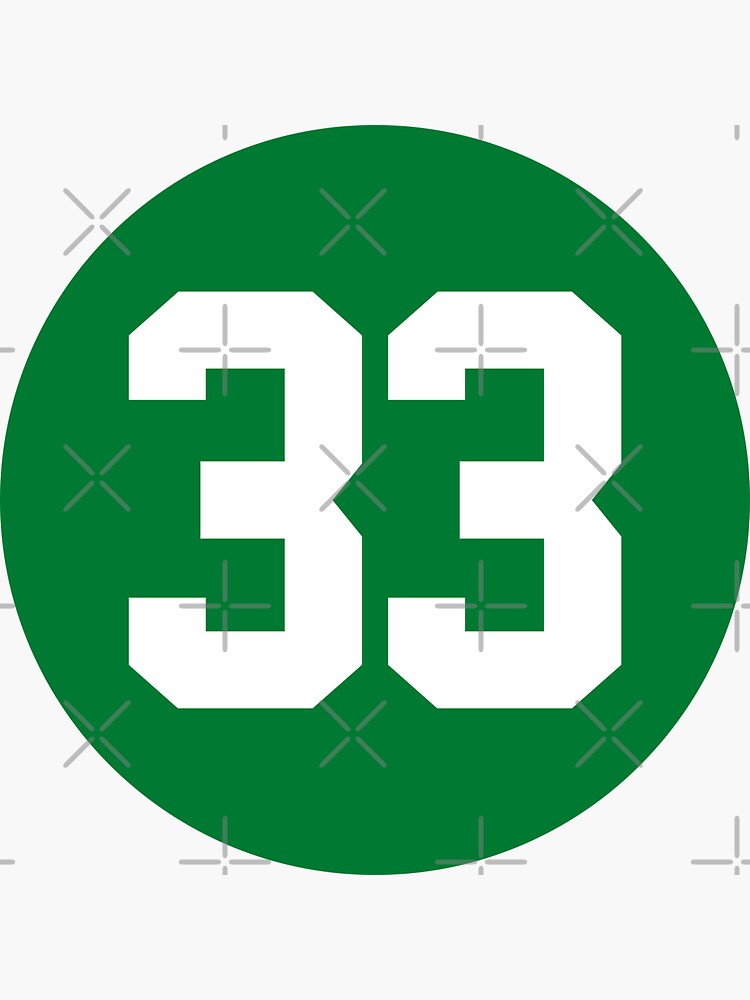 "Larry Bird Number 33 GOAT Design v1" Sticker for Sale by RedPremium ...