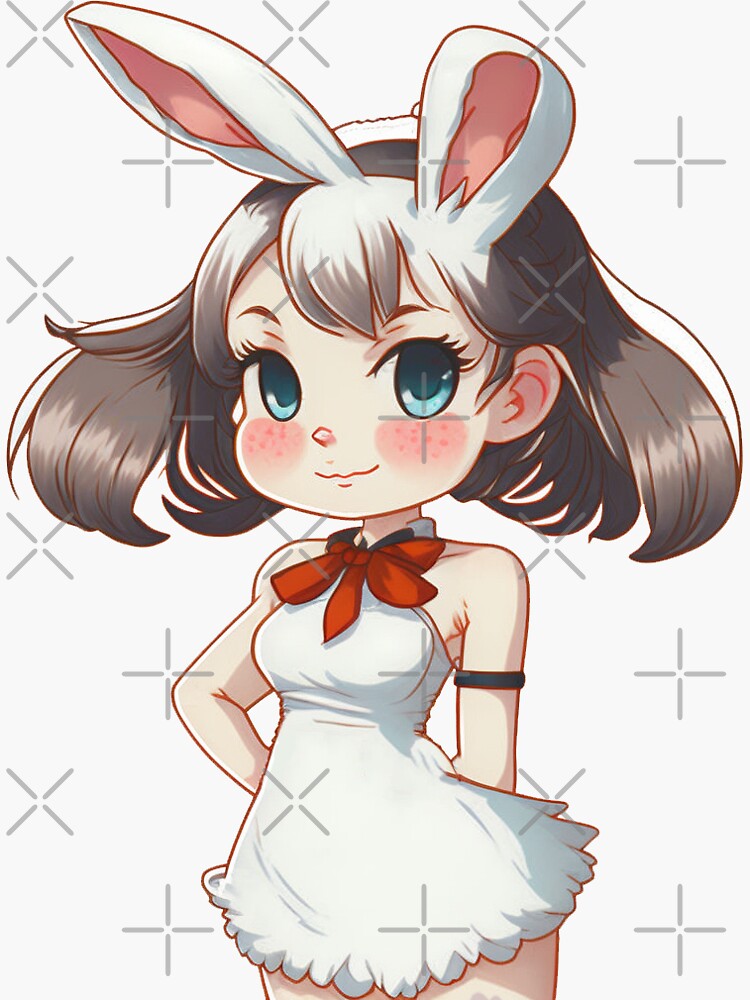 ""Talulah" - Bunny-girl Anime Waifu" Sticker for Sale by Waifu-Stickers ...