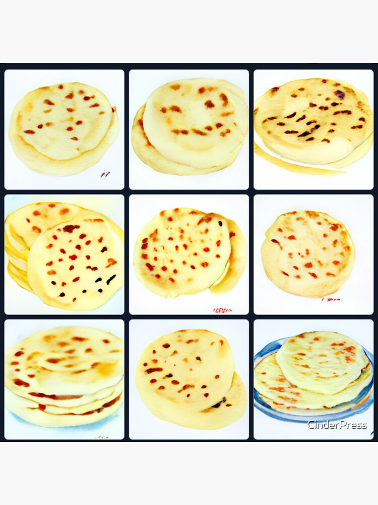 "Pupusa art" Sticker for Sale by CinderPress | Redbubble