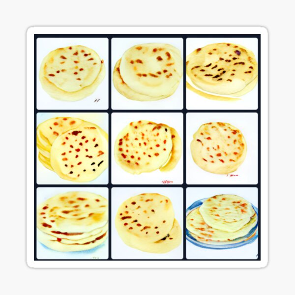 "Pupusa art" Sticker for Sale by CinderPress | Redbubble
