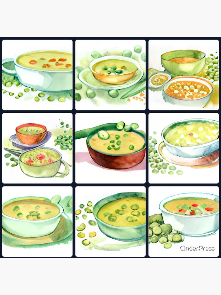 "Split Pea Soup art" Sticker for Sale by CinderPress | Redbubble