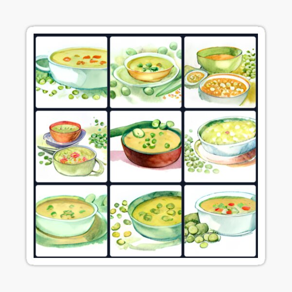 "Split Pea Soup art" Sticker for Sale by CinderPress | Redbubble