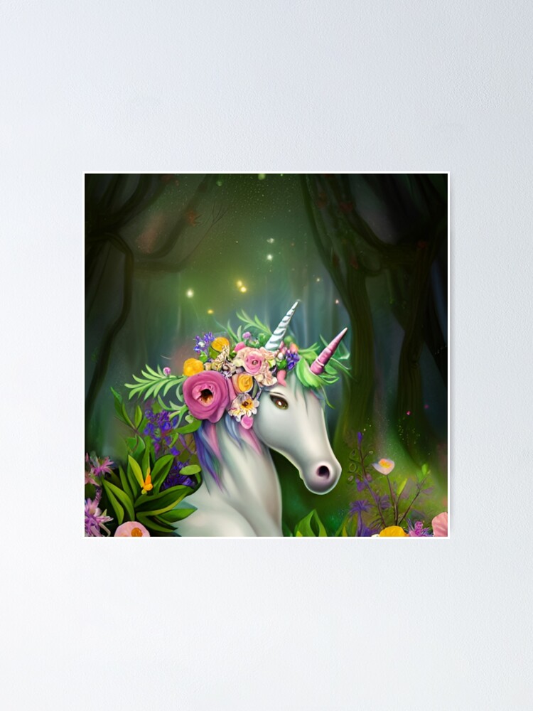 "Mythical Unicorn Fantasy Art" Poster for Sale by FantastiqueArt ...