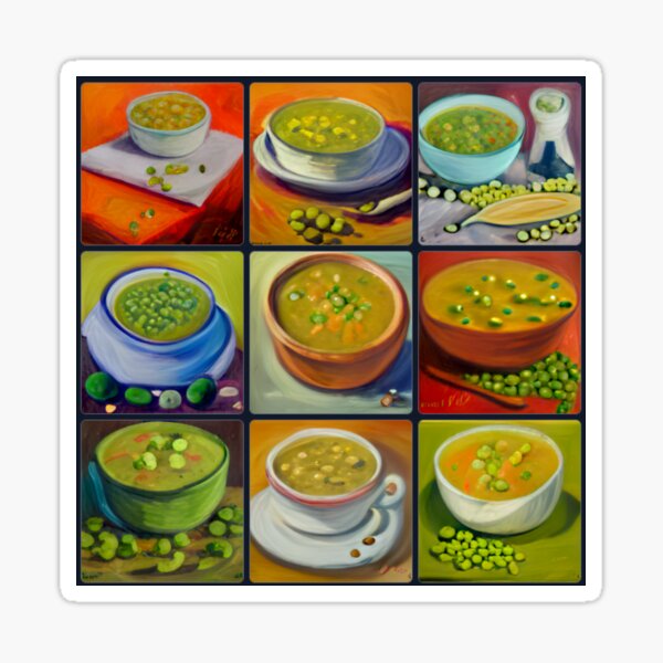 "Split Pea Soup art" Sticker for Sale by CinderPress | Redbubble