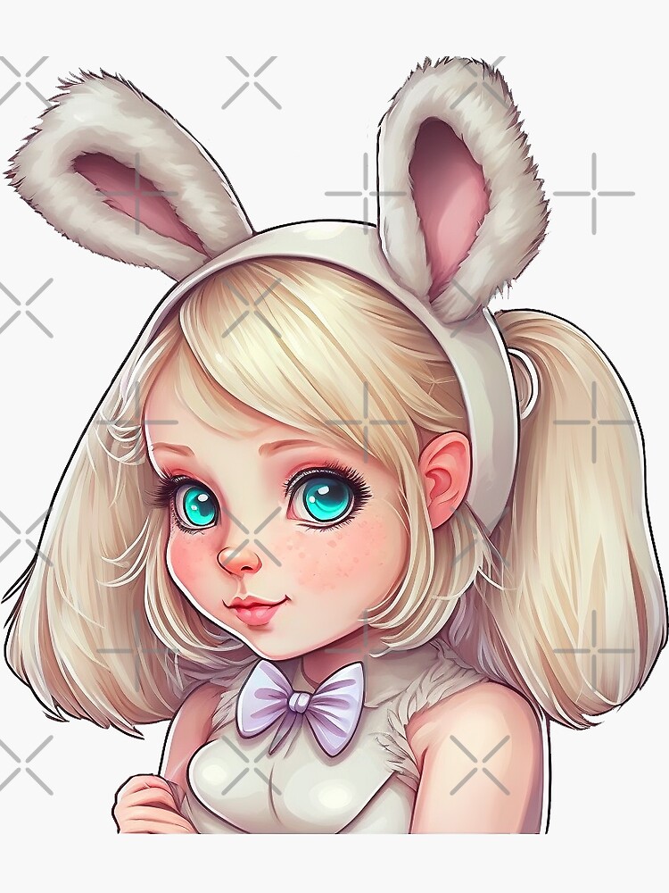 ""Tahti" - Bunny-girl Anime Waifu" Sticker for Sale by Waifu-Stickers ...