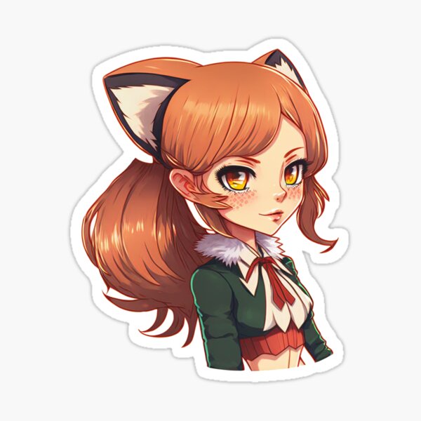 ""Asami" - Fox-girl Anime Waifu " Sticker for Sale by Waifu-Stickers ...