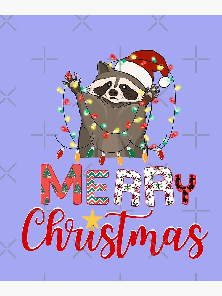"A cute and Christmassy raccoon wishes you a merry christmas and happy ...