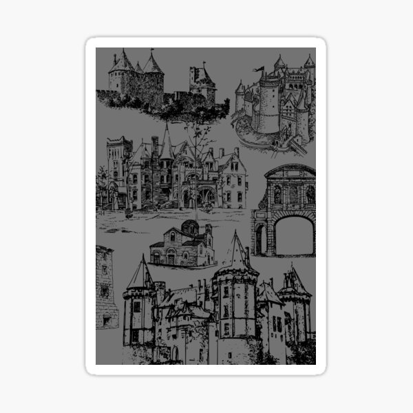 "Old Architecture Sketch" Sticker for Sale by maddysworldart | Redbubble