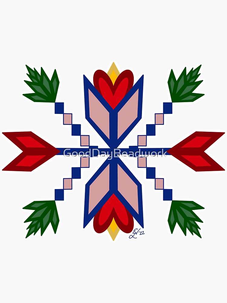 "Old Style Ojibwe Geometric Florals " Sticker for Sale by ...