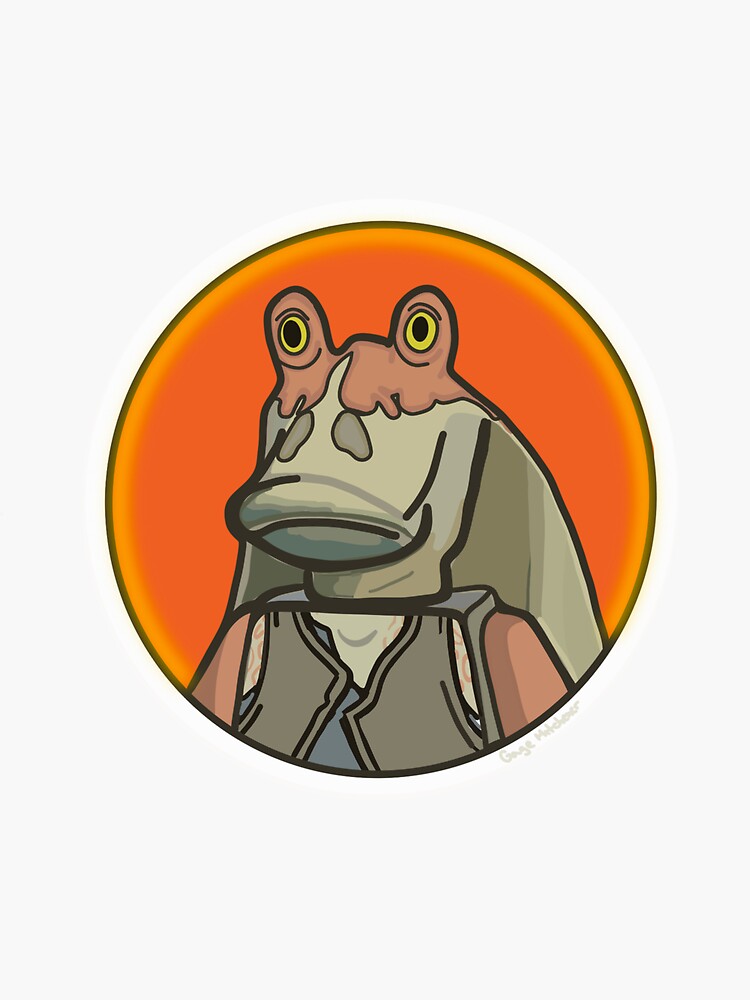 "Jar jar binks portrait " Sticker for Sale by gage-m | Redbubble