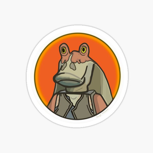 "Jar jar binks portrait " Sticker for Sale by gage-m | Redbubble