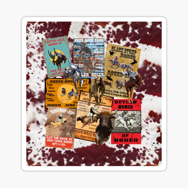 "RODEO. BULLS. BRONCS" Sticker for Sale by Barbara Jean Photo Art And ...