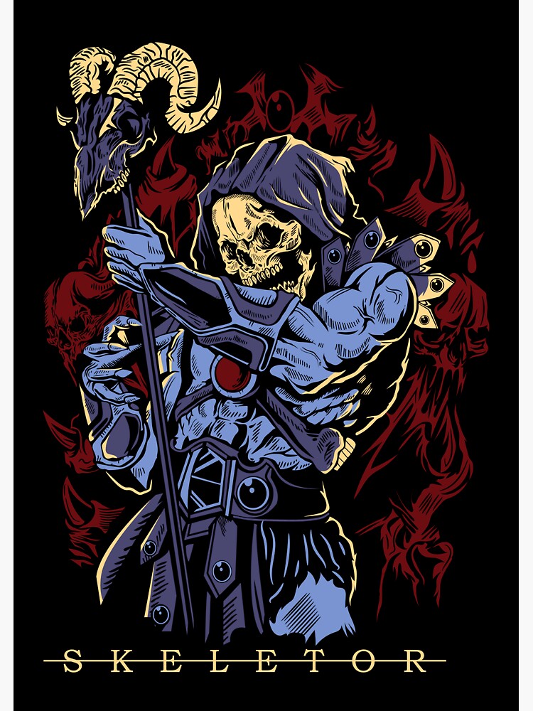 Pegatina con la obra «Skeletor Ilustración» de AgusPiscitelli | Redbubble