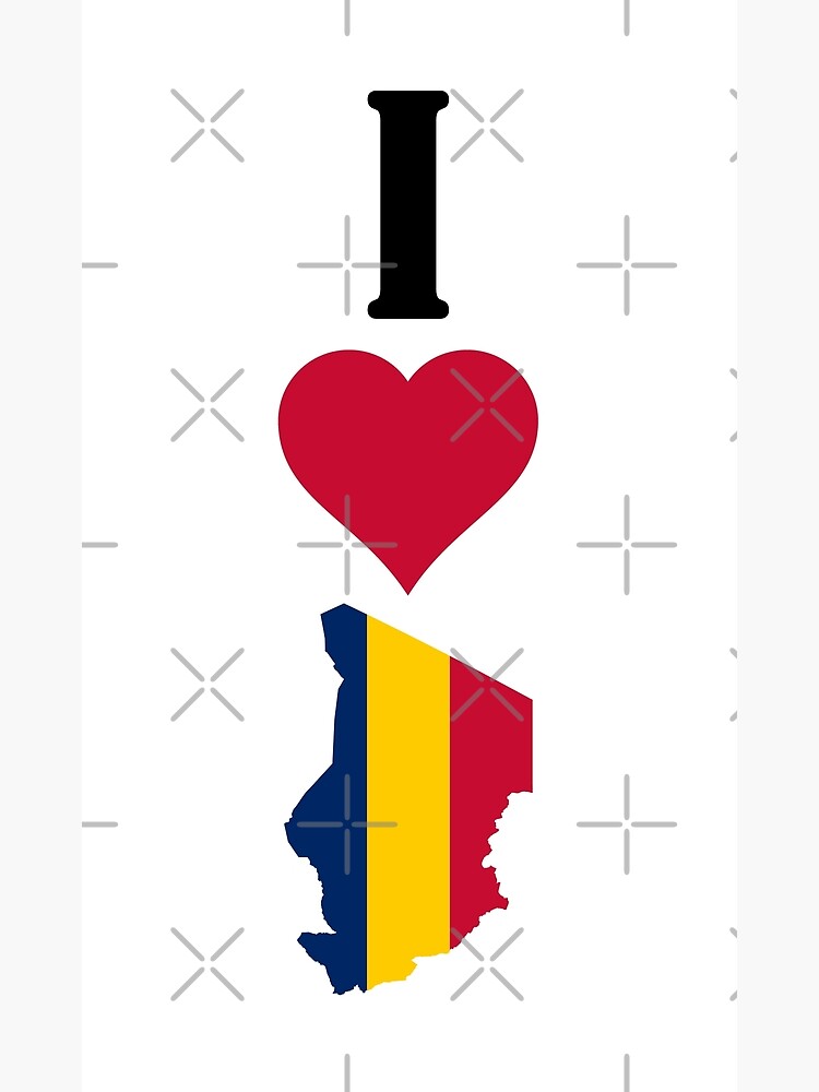 Póster «Amo Chad Vertical I Heart Country Flag Mapa» de SportsStars ...