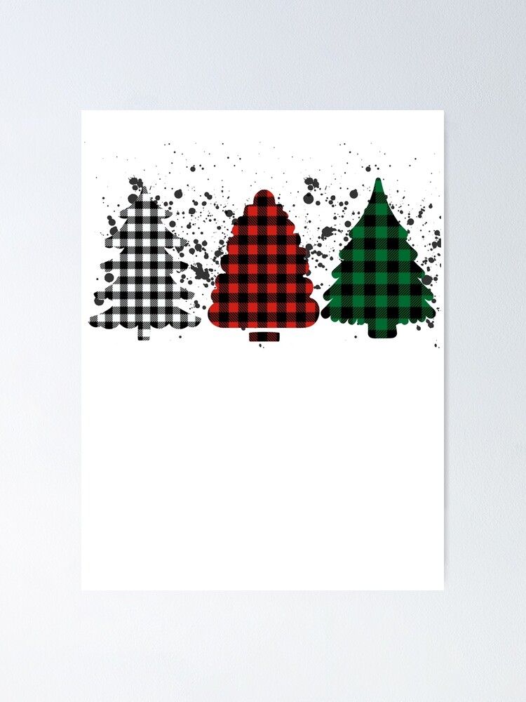 "Rustic buffalo plaid christmas tree" Poster for Sale by Akumajem ...