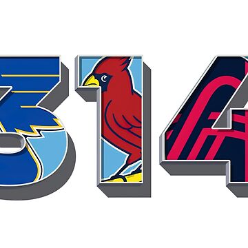 "314- area code - STL sports" Sticker for Sale by Osprey34 | Redbubble
