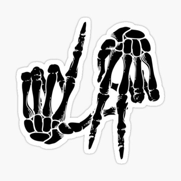 ☠ black & white LA skeleton hands ☠★" Sticker for Sale by kasiegillette ...