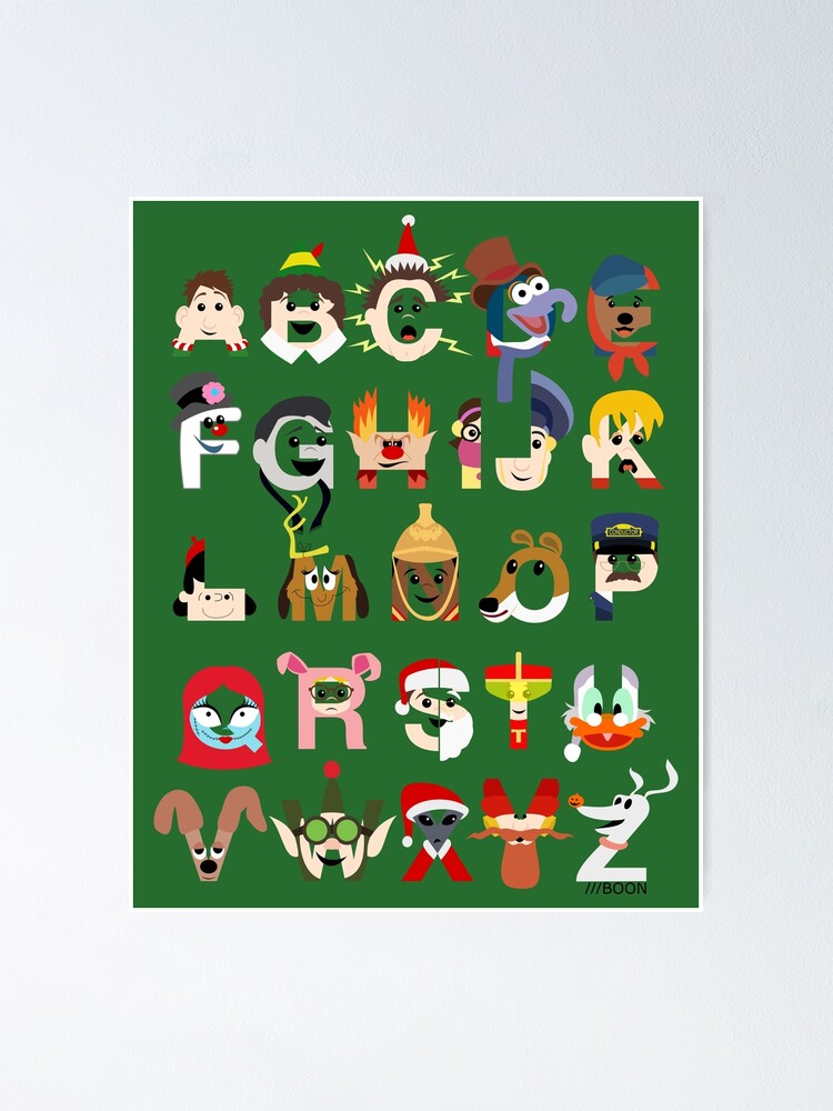 "Christmas Movie Alphabet" Poster for Sale by Mike Boon | Redbubble