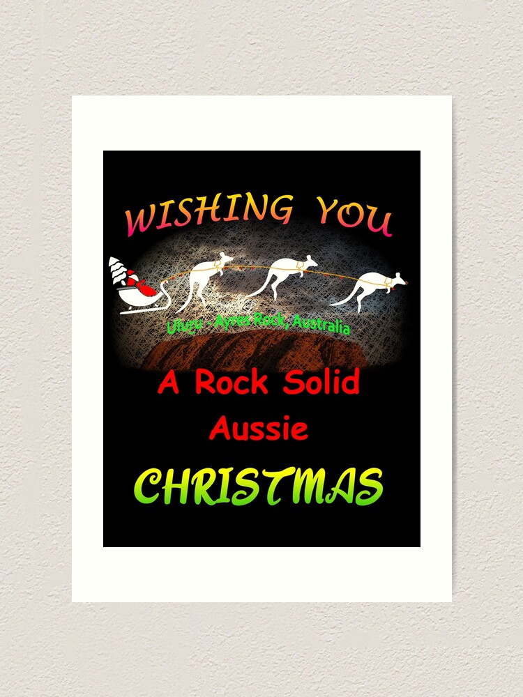 "Santa Claus & Boomer Kangaroo's Flying Above Ayers Rock, Australia - A ...