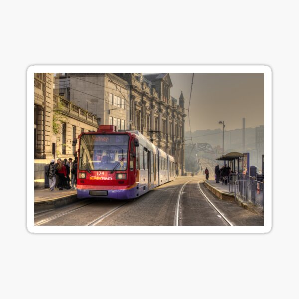 "Sheffield Central supertram " Sticker for Sale by hawkie | Redbubble