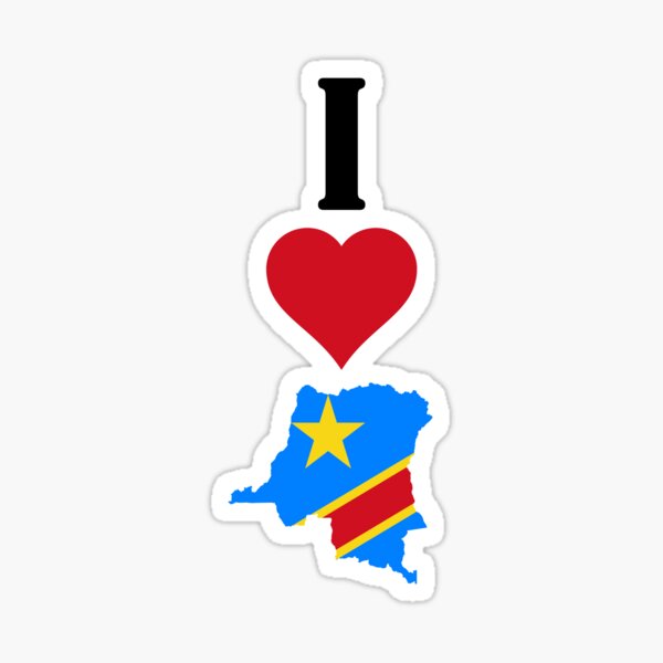 "I Love Congo Vertical I Heart Country Flag Map" Sticker for Sale by ...