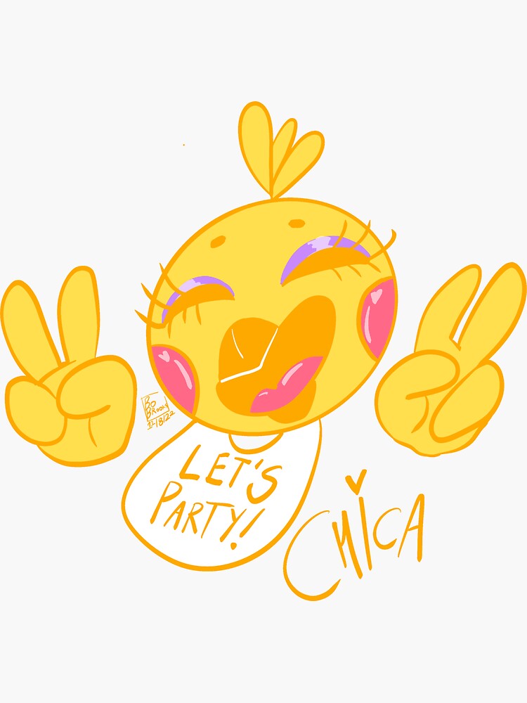 "Toy Chica!" Sticker for Sale by spaceagebarbie | Redbubble