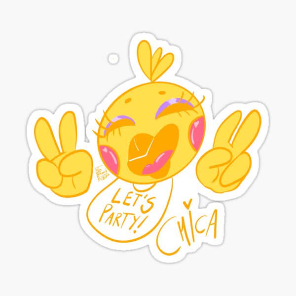 "Toy Chica!" Sticker for Sale by spaceagebarbie | Redbubble