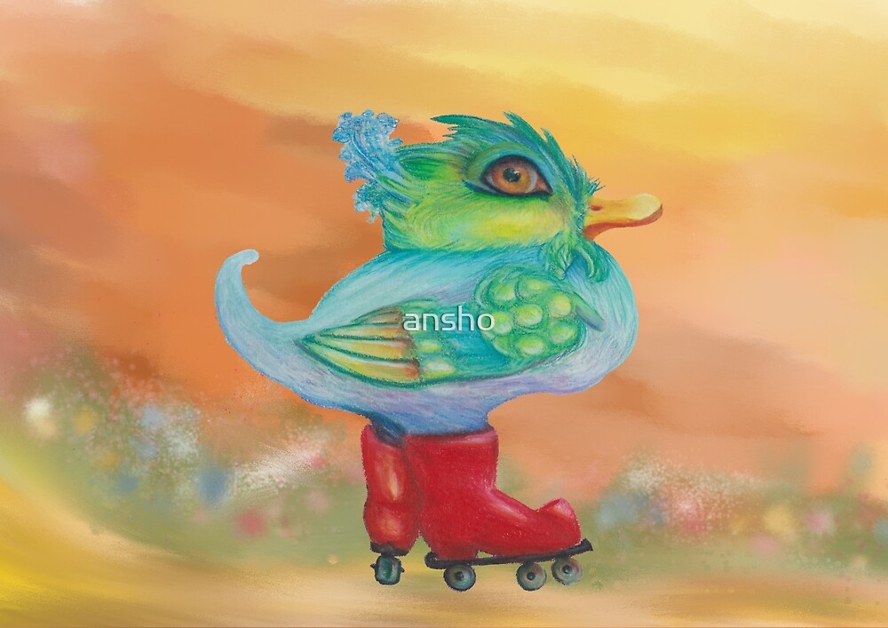 "A skating snozzleberry duck day" by ansho | Redbubble