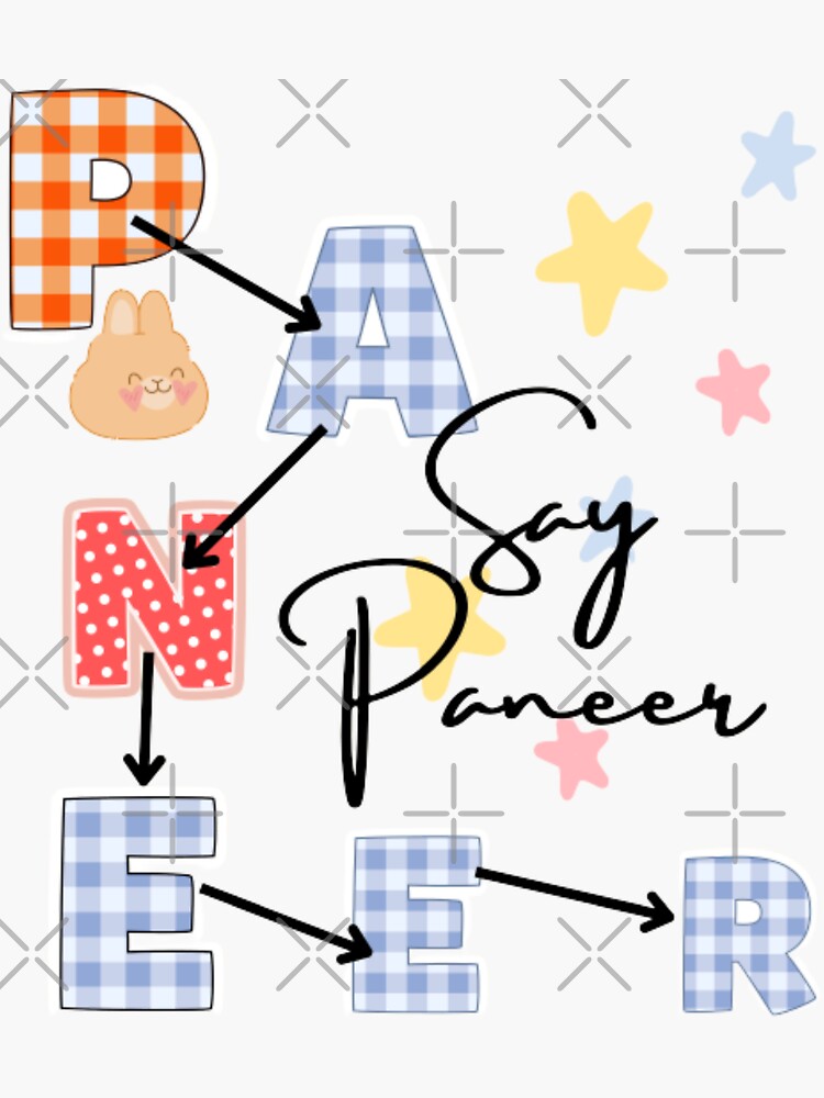 "Say Paneer text stylish T.shirt " Sticker for Sale by Ramageethu ...