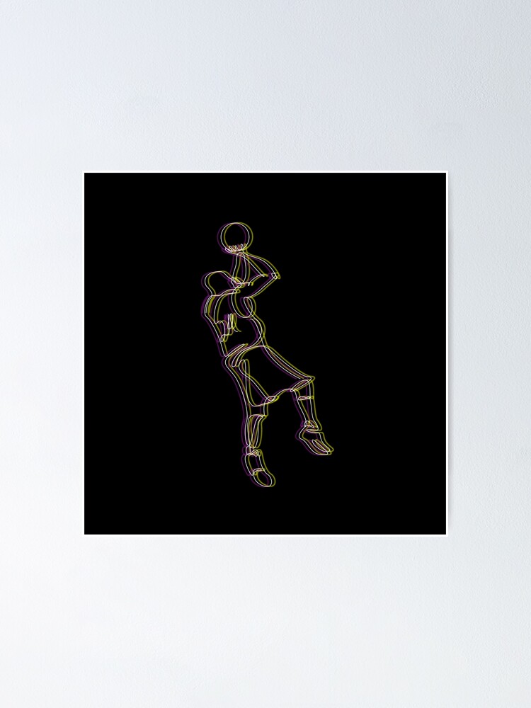 "Line art Illustration - The Kobe Bryant fadeaway" Poster for Sale by ...