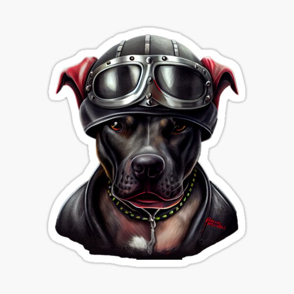 "Biker Dog" Sticker for Sale by RevivalPopShop | Redbubble