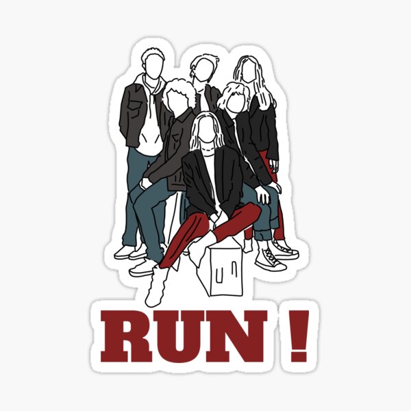 "RUN! stranger things " Sticker for Sale by FidsStore | Redbubble
