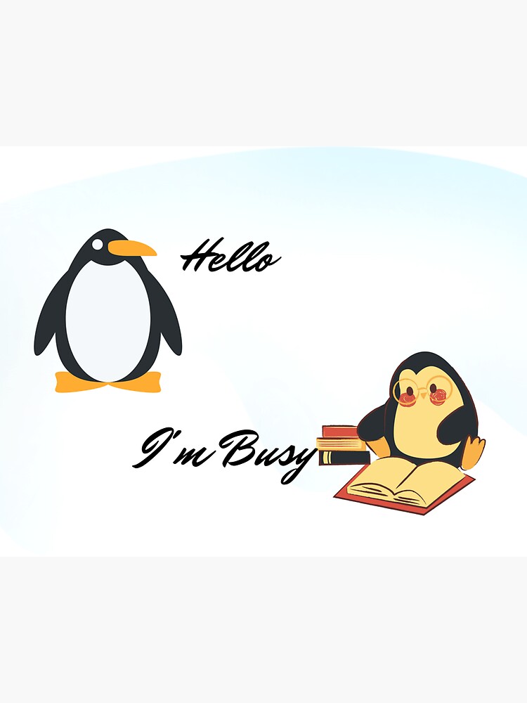 "Lady penguin is busy studying" Sticker for Sale by bkreative-u | Redbubble