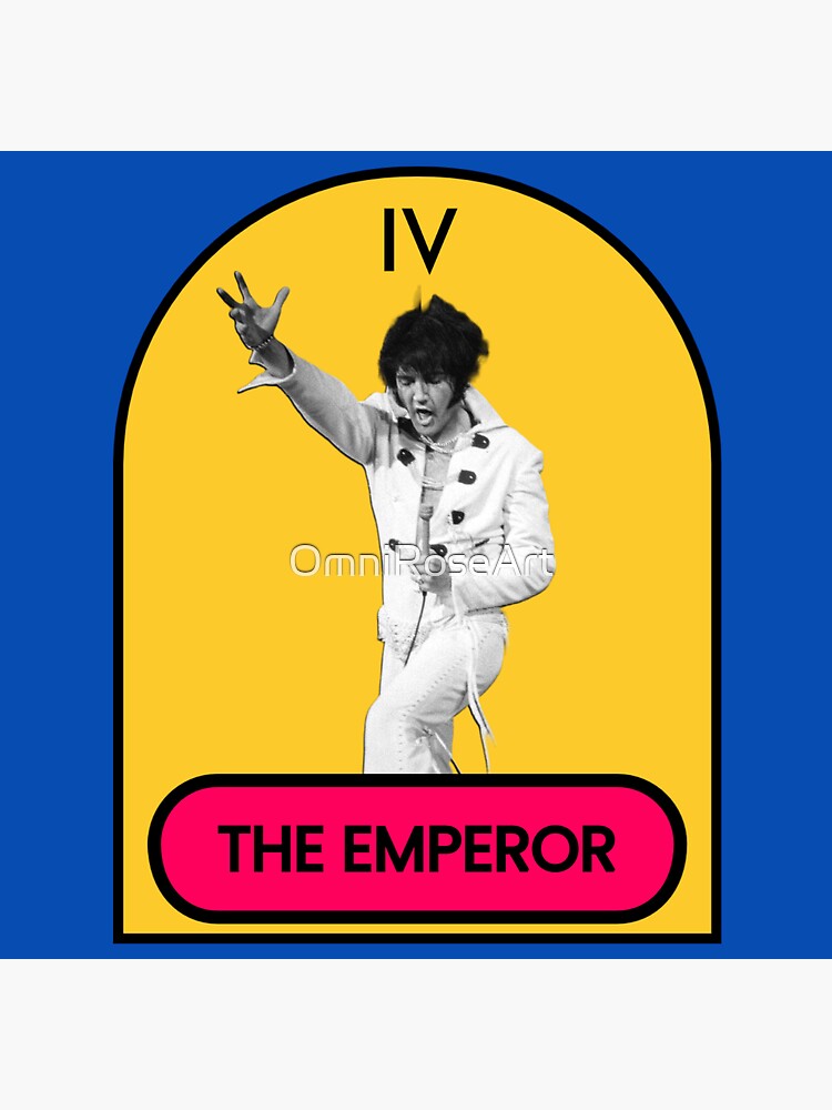 "Retro Celebrities Tarot Cards THE EMPEROR Elvis Presley" Sticker for ...