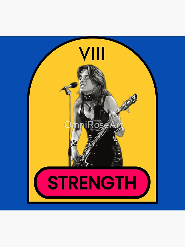 "Retro Celebrities Tarot Cards STRENGTH Suzie Quatro" Sticker for Sale ...