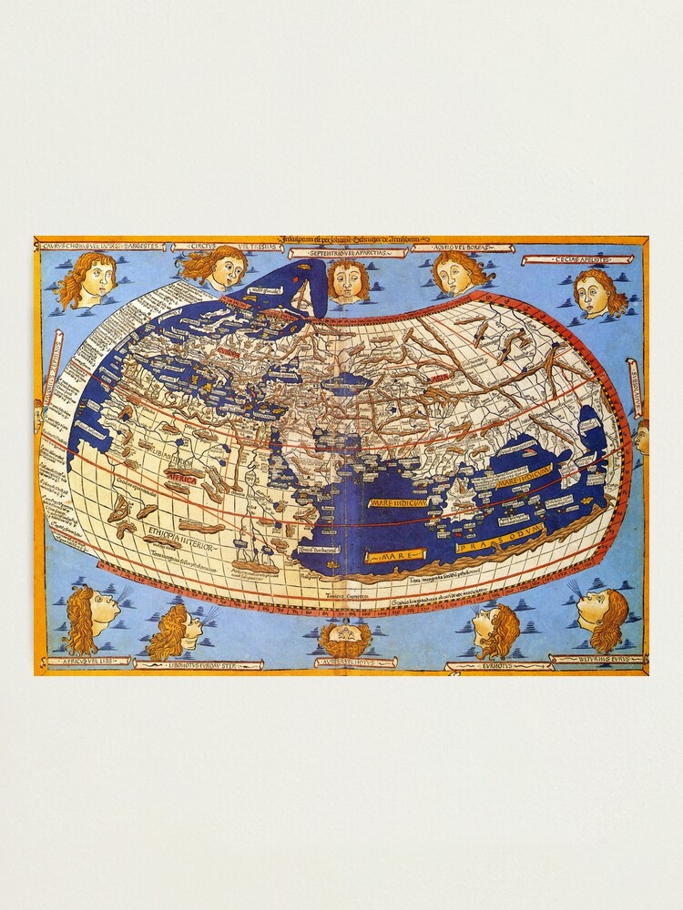 "Map of the world 1492 - Claudius Ptolemy: The World" Photographic ...