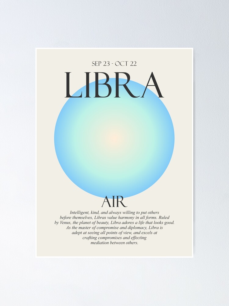 "Libra Zodiac Sign Aura Gradient" Poster for Sale by Y2K-Estetica | Redbubble