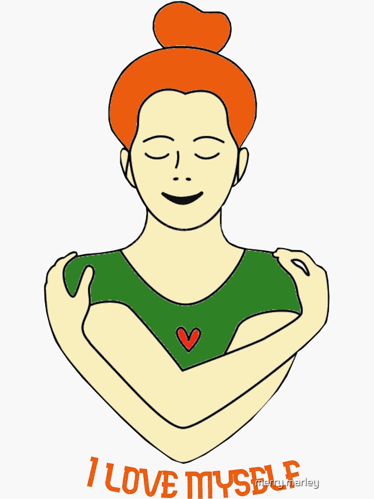 "I love myself art draw" Sticker for Sale by venusmerve | Redbubble