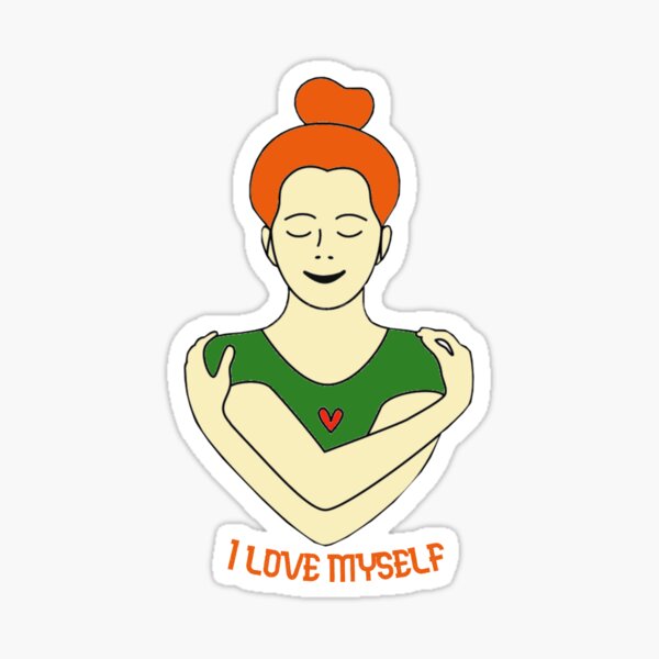 "I love myself art draw" Sticker for Sale by venusmerve | Redbubble