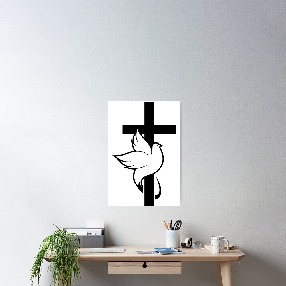 "Holy Spirit and Cross" Poster for Sale by THEARESTON | Redbubble