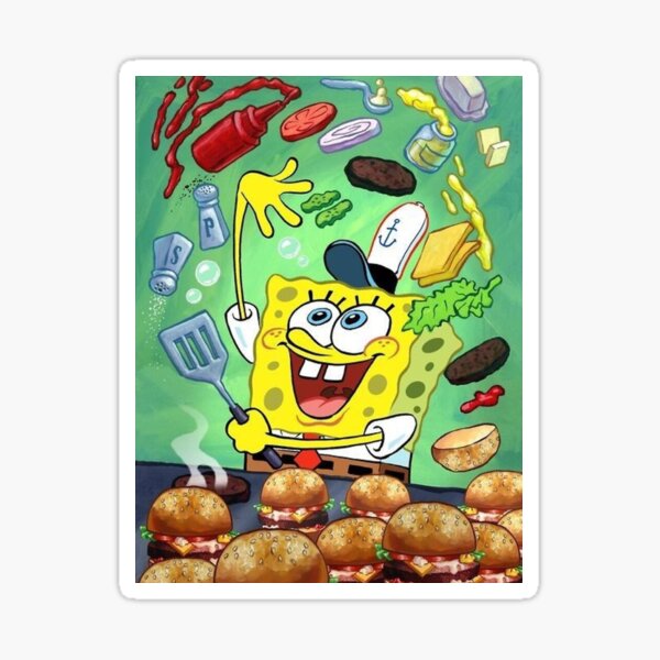 "Spongebob Cooking" Sticker for Sale by VickieRohan | Redbubble