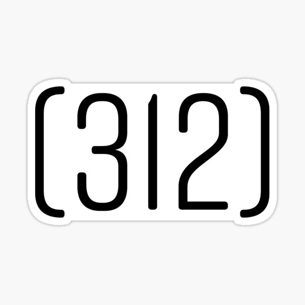 "312 Area Code" Sticker for Sale by kschutte35 | Redbubble