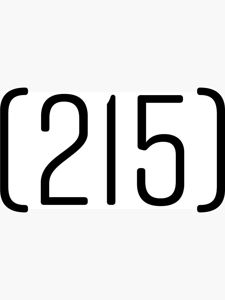 "215 Area Code" Sticker for Sale by kschutte35 | Redbubble