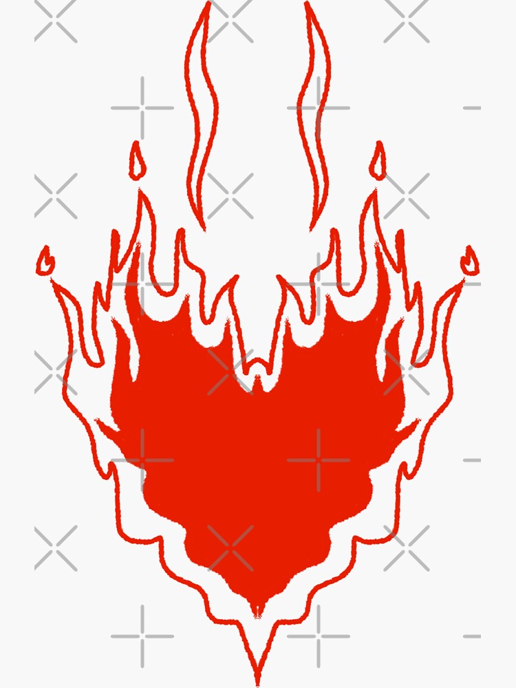 "Flaming Heart" Sticker for Sale by 66cex | Redbubble