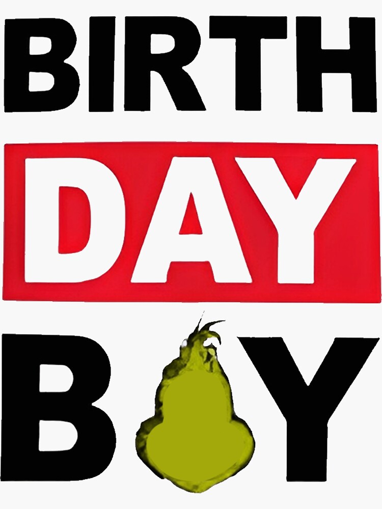 "Grinch Happy birthday basic" Sticker for Sale by STEWART1511 | Redbubble