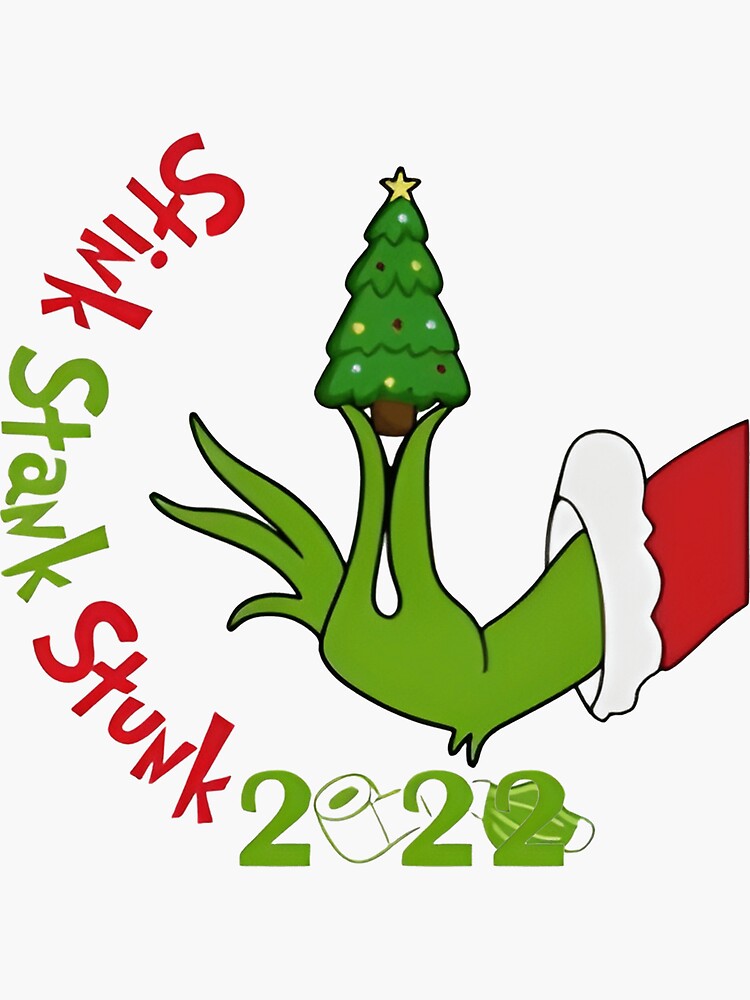 "Grinch merry Christmas hand pine tree cute" Sticker for Sale by ...