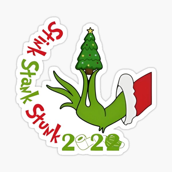 "Grinch merry Christmas hand pine tree cute" Sticker for Sale by ...